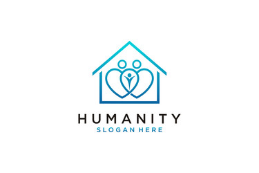 Social humanity people logo flat logo design Vector Image