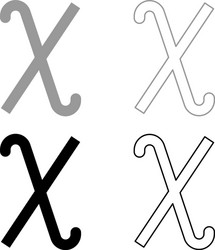 Chi greek symbol small letter lowercase font icon Vector Image