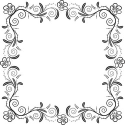 Floral frame with copy space Royalty Free Vector Image