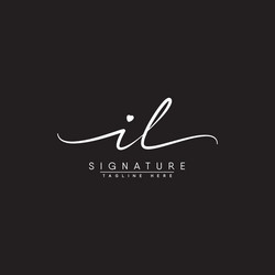 Initial letter il logo - handwritten signature Vector Image
