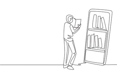 Young man reading boy with book Royalty Free Vector Image