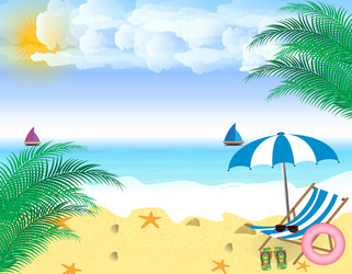 Tropical beach background Royalty Free Vector Image