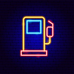 Gas station refueling equipment neon glow icon Vector Image