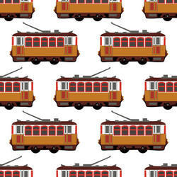 Vintage tram retro detailed side view Royalty Free Vector