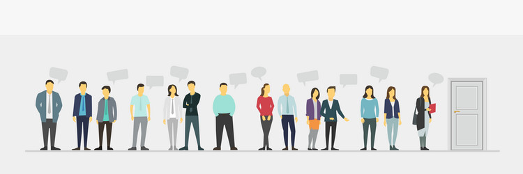 Different people stand in queue characters row Vector Image Different people stand in queue characters row Vector Image