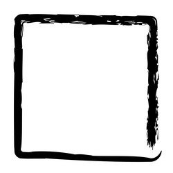 Simple double line square frame from black crayon Vector Image