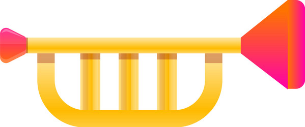 Gold trumpet icon cartoon style Royalty Free Vector Image