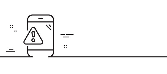 Warning message line icon phone alert sign Vector Image