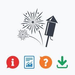 No fireworks warning icon Royalty Free Vector Image