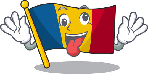 Funny face flag chad scroll mascot design Vector Image