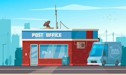 Post office smartphone cartoon Royalty Free Vector Image