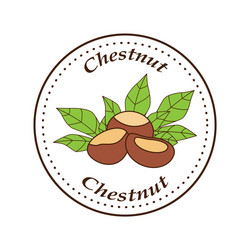 Chestnut logo in cartoon style Royalty Free Vector Image