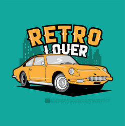 Classic car outline drawing Royalty Free Vector Image