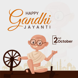 Creative gandhi jayanti 2nd october banner design Vector Image