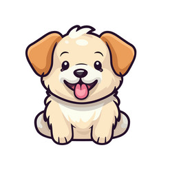 Fluffy puppy cute cartoon dog Royalty Free Vector Image