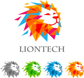Colorful lion head Royalty Free Vector Image - VectorStock