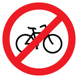 No bike allowed sign Royalty Free Vector Image