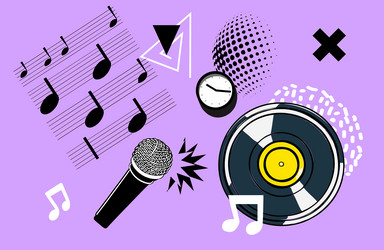 Party and disco art collage abstract music Vector Image