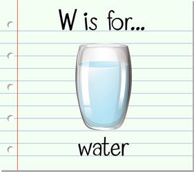 Flashcard letter w is for water Royalty Free Vector Image