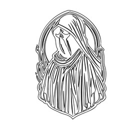 Grim reaper halloween outline sketch red Vector Image