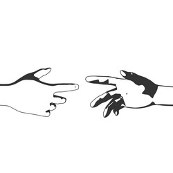 Human hands reaching out to one another almost Vector Image