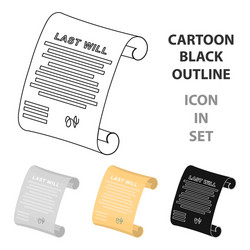 Last will icon in cartoon style isolated on white Vector Image