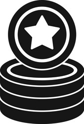Star token icon outline bonus reward Royalty Free Vector