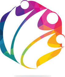 Group three people logo Royalty Free Vector Image