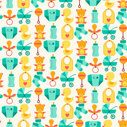 Seamless pattern with newborn baby icons Vector Image