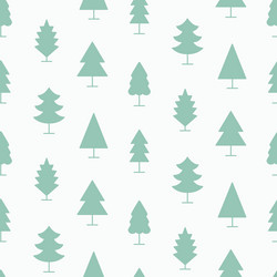 Trees forest seamless pattern minimal print Vector Image