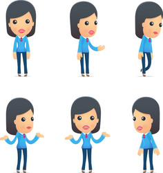 Two female characters friendly interaction one Vector Image