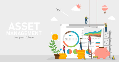 Asset management concept web banner Royalty Free Vector
