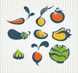 Set with cute vegetables Royalty Free Vector Image