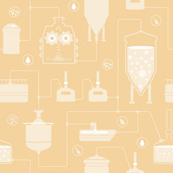 Seamless background with beer brewing process Vector Image