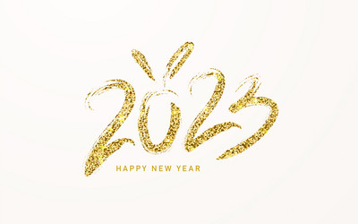 2023 happy new year handwritten calligraphy Vector Image