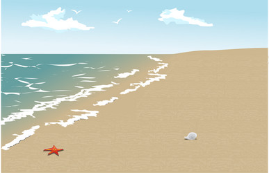 Coastal Ocean Landscape Royalty Free Vector Image