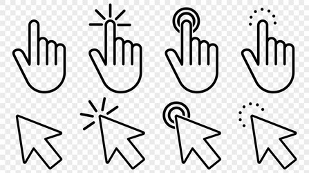 Click hand outline icon linear style sign Vector Image