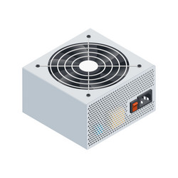 Power supply unit icon in cartoon style isolated Vector Image