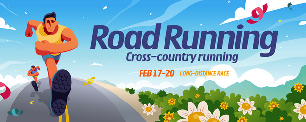 Cross-country running event poster Royalty Free Vector Image
