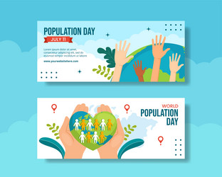 World population day vertical poster flat cartoon Vector Image