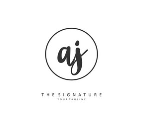 Aj initial letter handwriting and signature logo Vector Image