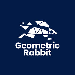 Geometric rabbit hare bunny logo icon origami Vector Image