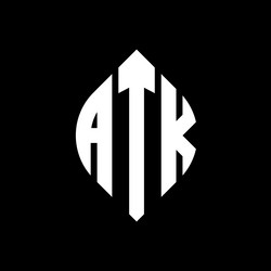 Atk circle letter logo design Royalty Free Vector Image