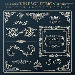 Calligraphic elements vintage Royalty Free Vector Image