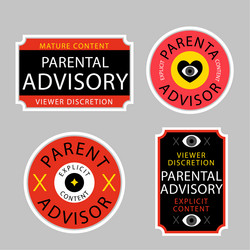 Flat design parental advisory label Royalty Free Vector