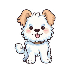 Fluffy puppy cute cartoon dog Royalty Free Vector Image