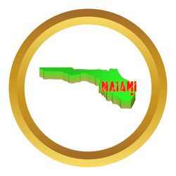 Map of florida with miami pattern cartoon style Vector Image