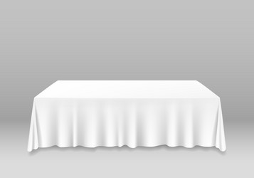 Realistic white tablecloth on square table Vector Image