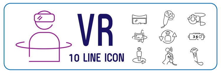 Simple line icon vr controller Royalty Free Vector Image
