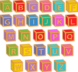 Wooden alphabet blocks Royalty Free Vector Image
